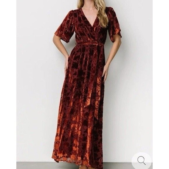 Baltic Born | Dresses | Baltic Born Velvet Floral Maxi Dress | Poshmark